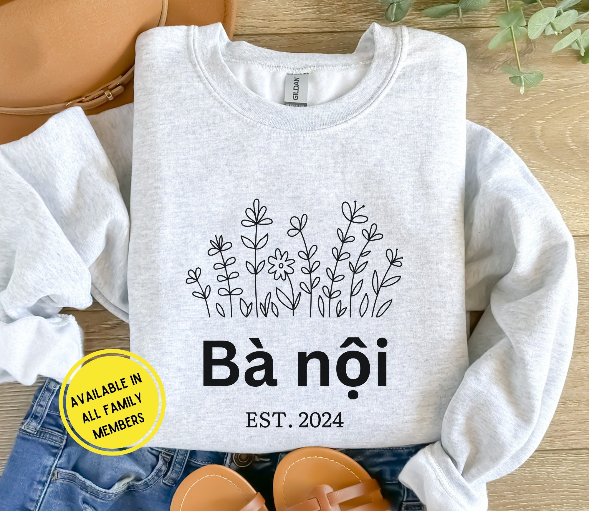 Custom Vietnamese Ba Noi Ong Ngoai Shirt Grandma Grandpa Sweater Gift ...