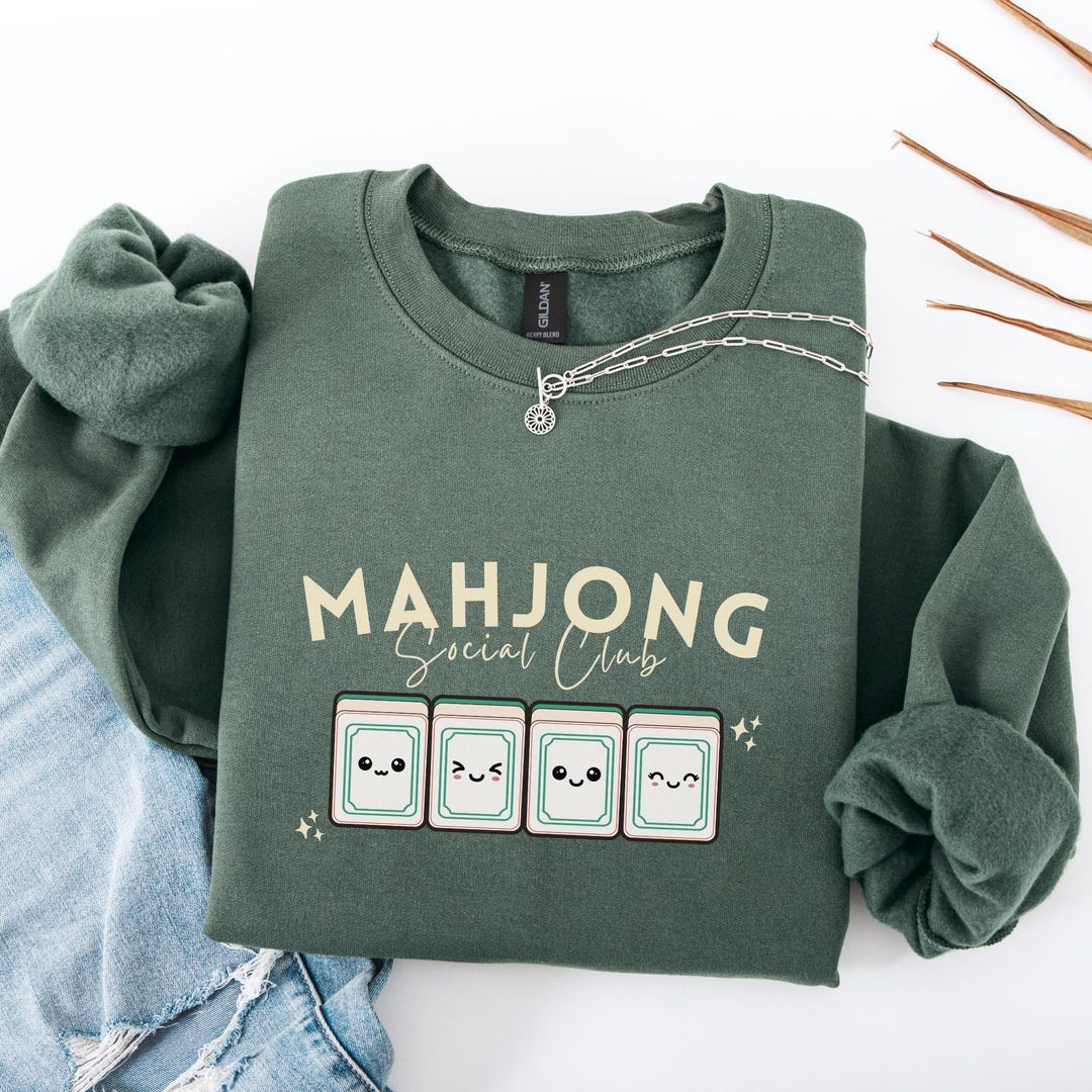 American Mahjong Tile Social Club Sweatshirt Funny Mahj Tournament ...