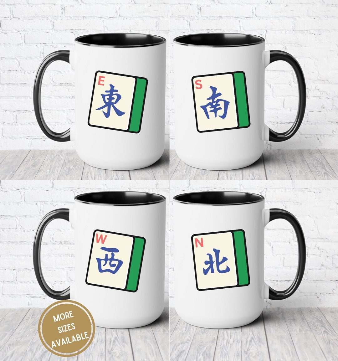 Chinese Mahjong Mug Gift for Mah-jongg Lover Tea Cup Set Cantonese ...