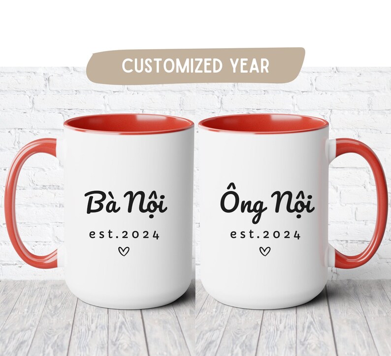 Vietnamese Ba Ngoai Ong Noi Mug, Custom Grandma Grandpa Cup Vietnam ...
