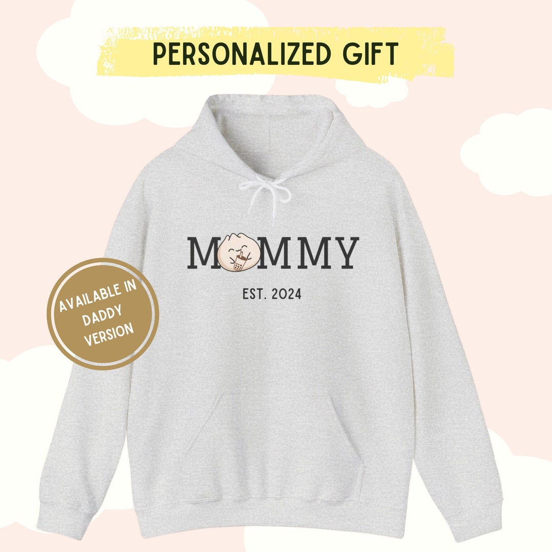 Mom Dad Bao Bun Hoodie, Chinese Dumpling Boba Tea Lover Sweater, Custom ...
