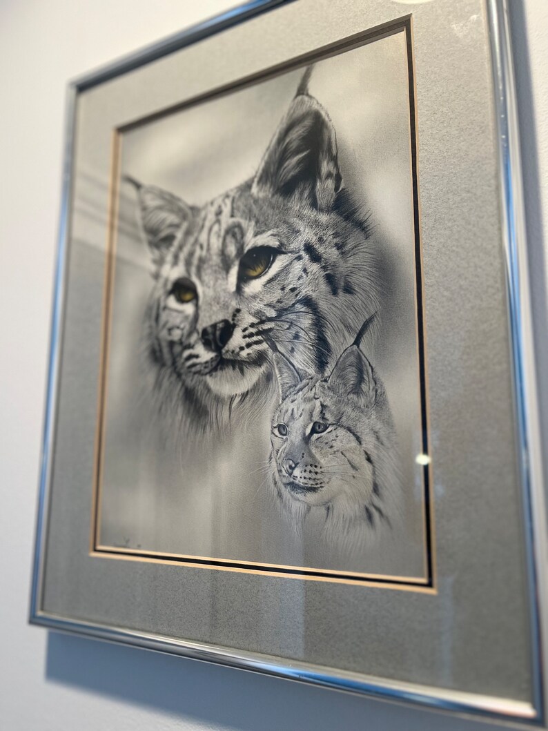 Vintage 11 X 14 Lynx Sam Lu Print - Etsy