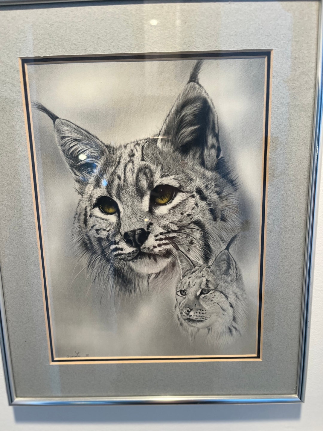 Vintage 11 X 14 Lynx Sam Lu Print - Etsy
