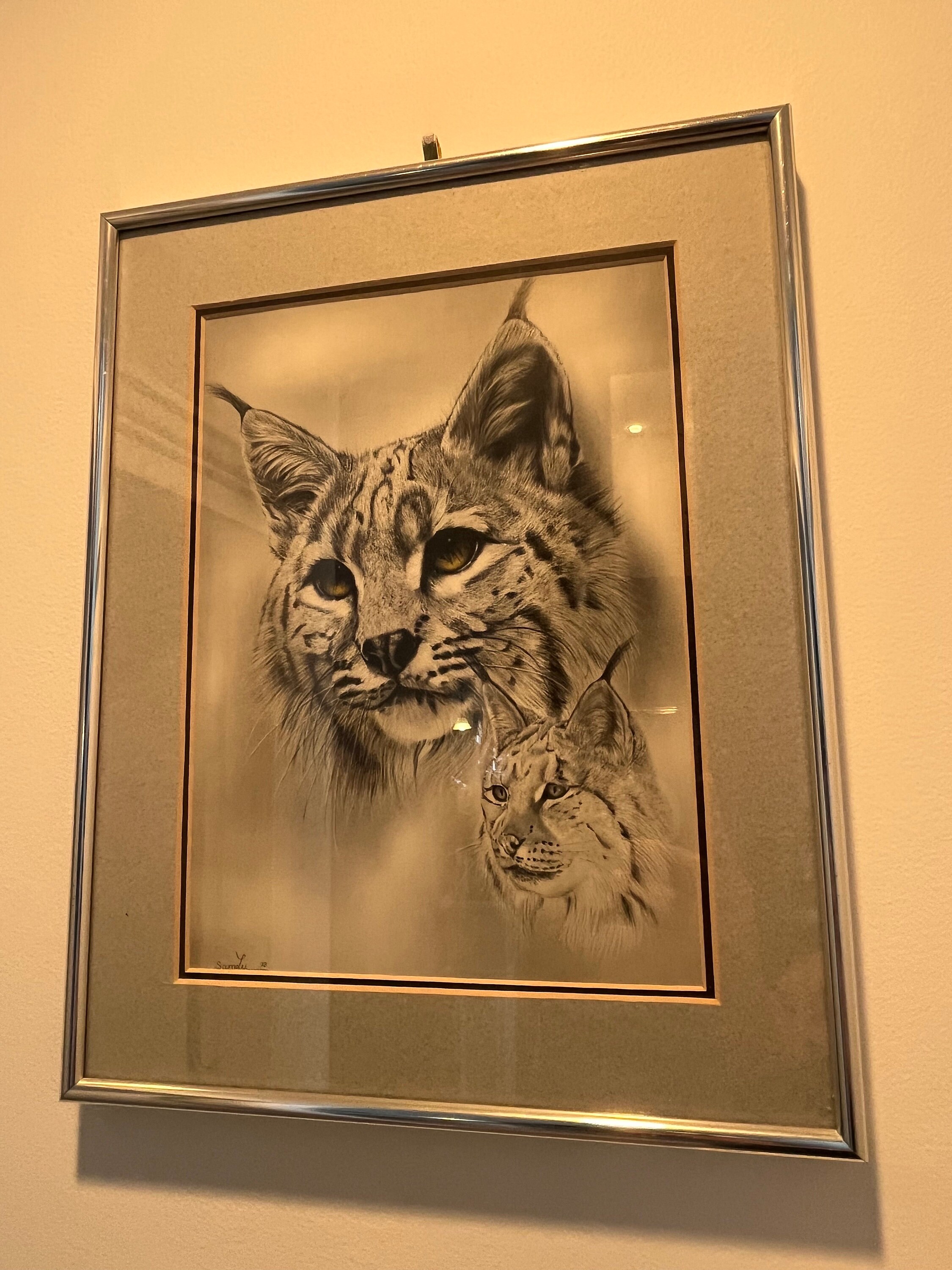 Vintage 11 X 14 Lynx Sam Lu Print - Etsy