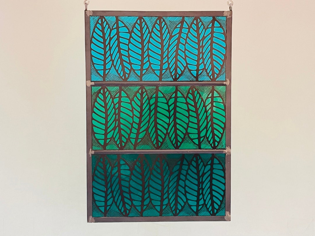 Stained Glass Window Leaf Design - Etsy
