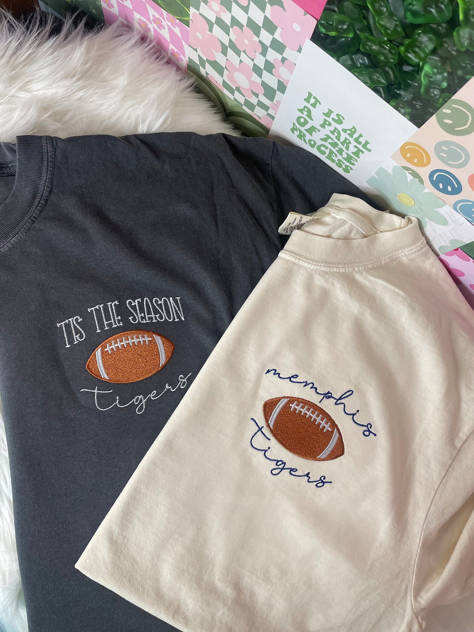 Custom Football Team Embroidery, Embroidered Crewneck Sweatshirt ...