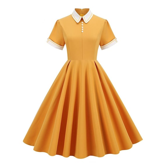 Women Retro Vintage Rockabilly Dress A Line Swing Dress - Etsy