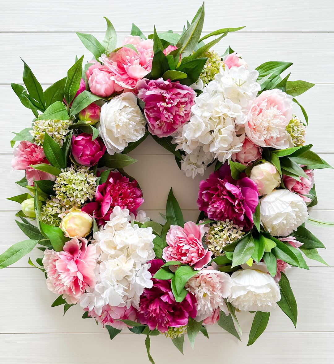 Deluxe Peony Wreath, Spring Peony Front Door Wreath, Spring Wreath for ...