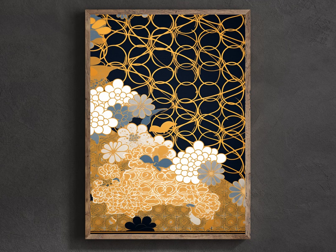 Printable Japanese Pattern Wall Art, Home Decor, Kabuki, Kimono, Wall ...
