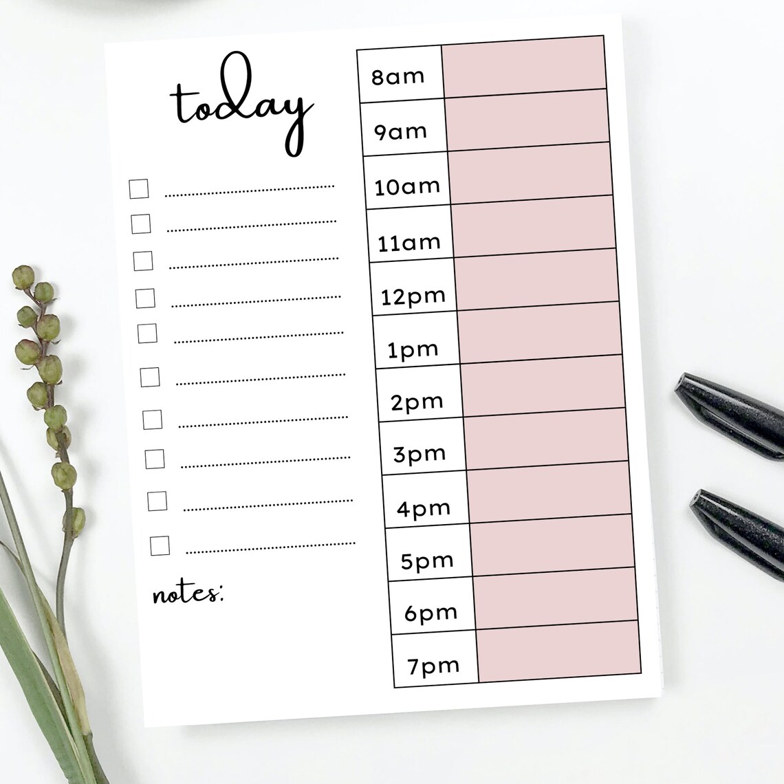 Daily Planner Printable, Daily Checklist, Daily to Do List, Daily ...
