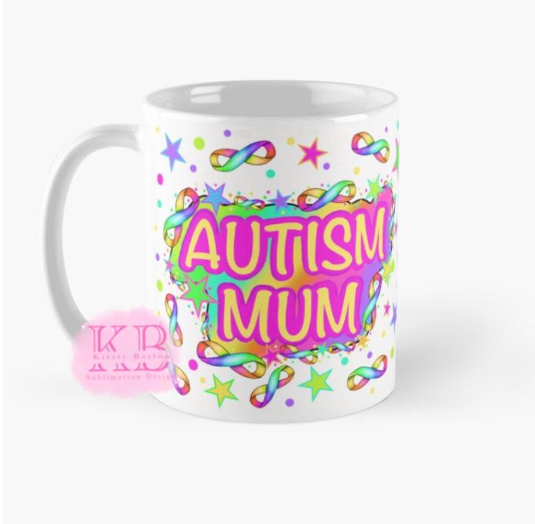 Autism Mum Mug Wrap Sublimation Design Clip Art Png Instant Download ...