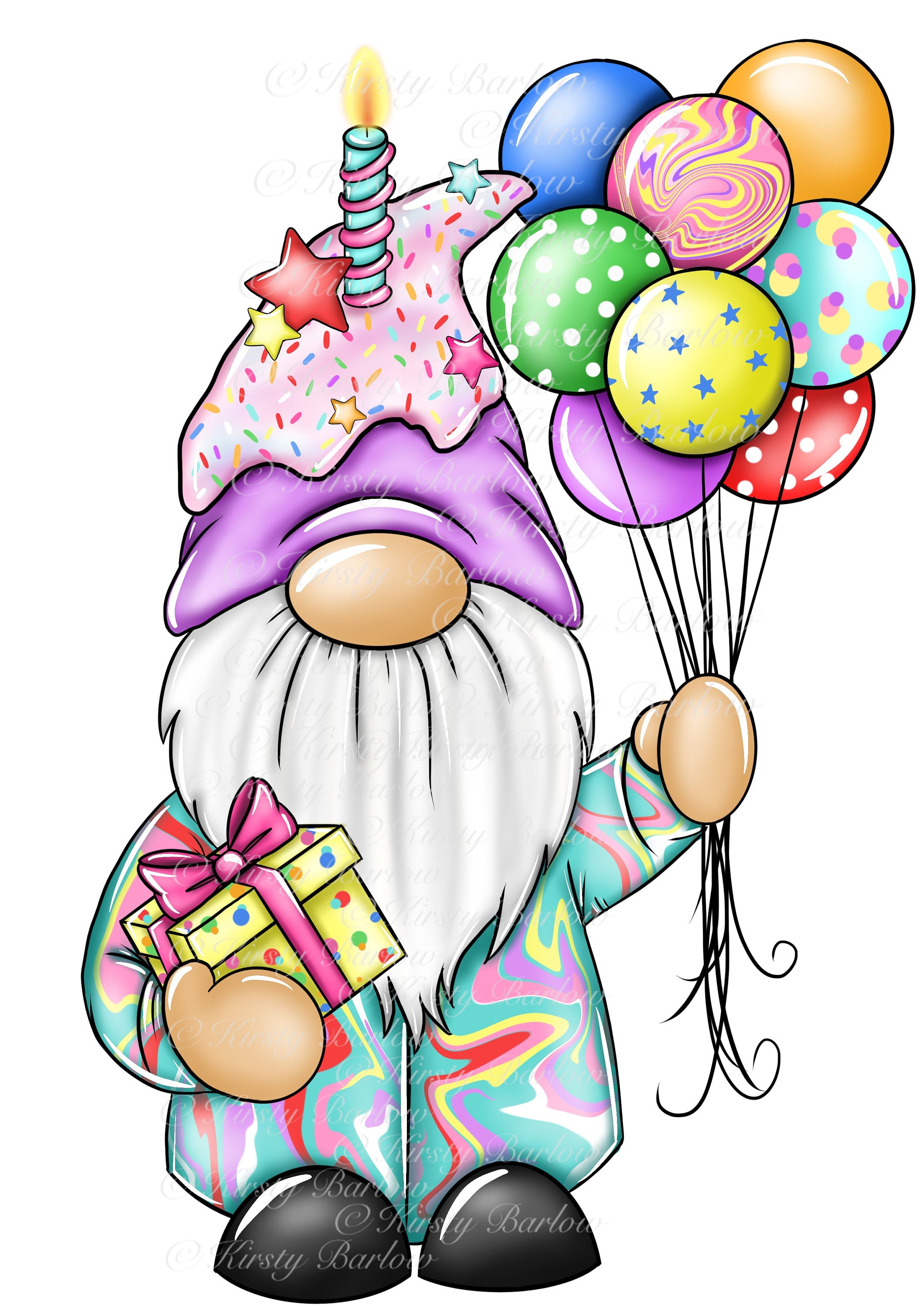 Birthday Gonk Gnome Clip Art Png File for Sublimation Digital Down ...
