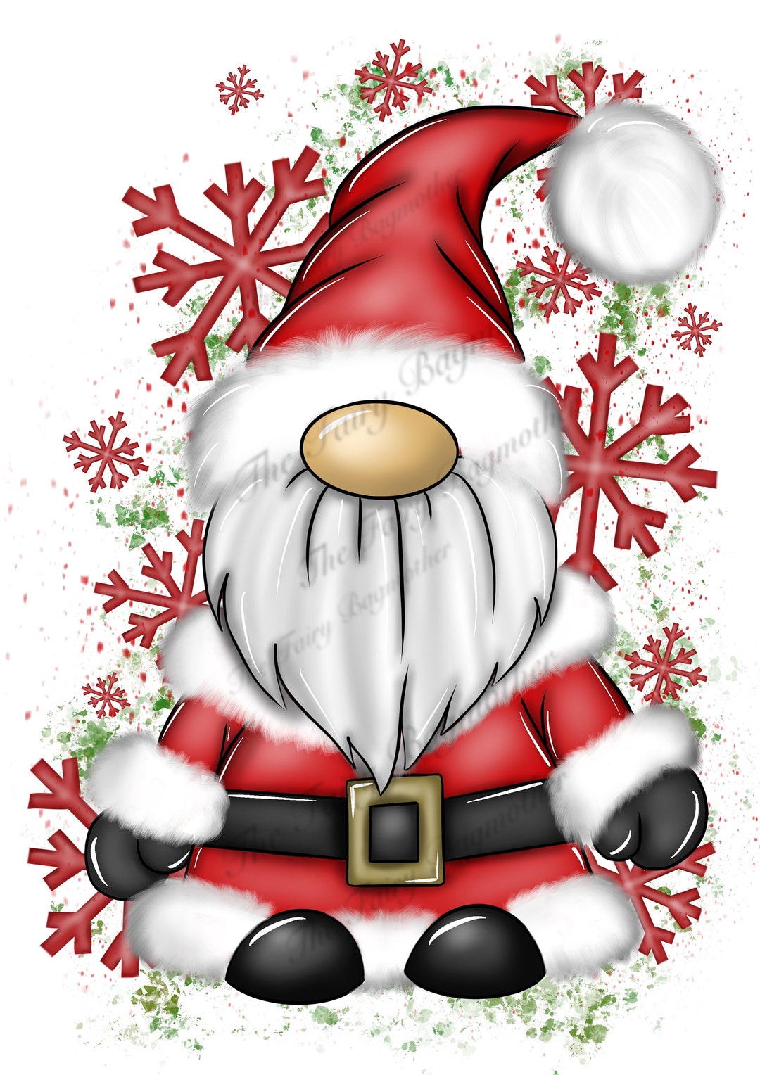 2 X Santa Father Christmas Gonk Gnome Png Clip Art Design for ...