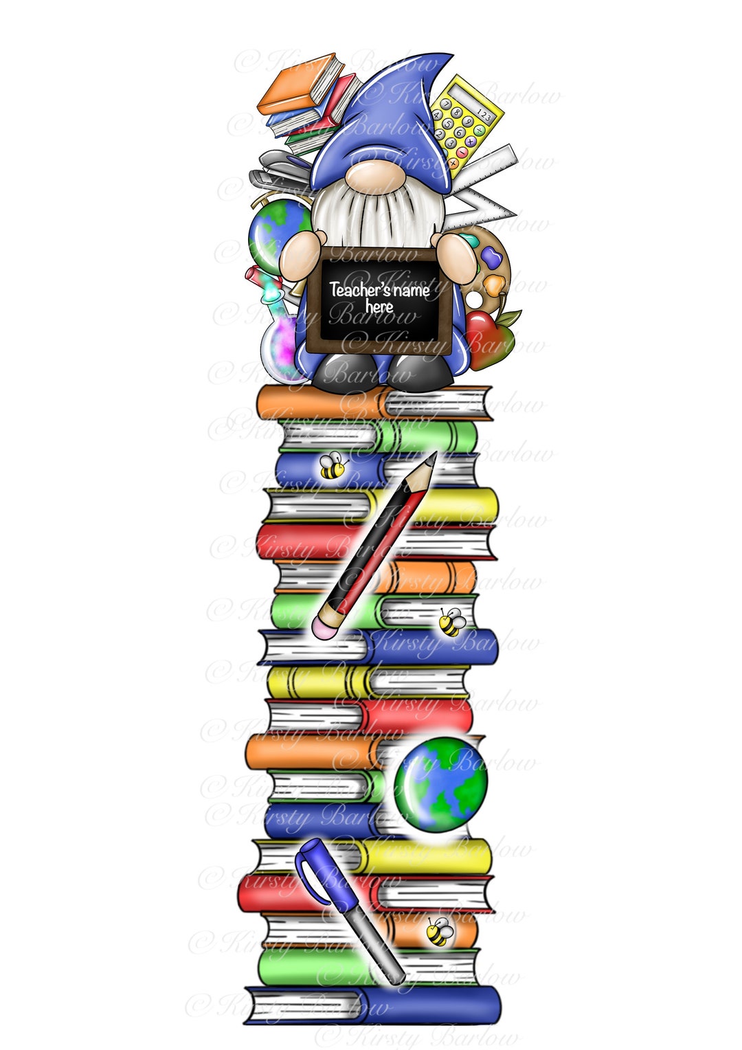 Teacher Gonk Gnome Bookmark Sublimation Printing Design Png Clip Art - Etsy