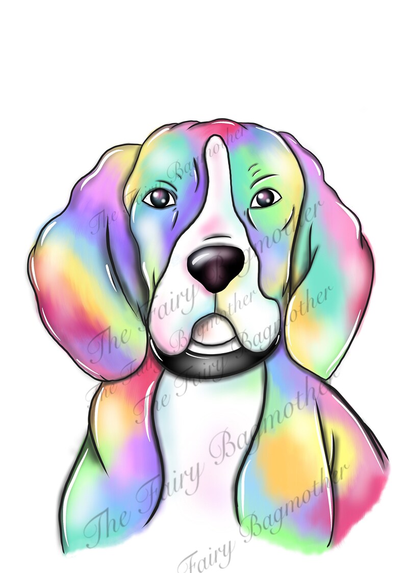 Rainbow Beagle Dog Pet Png Clip Art File Digital Download for - Etsy