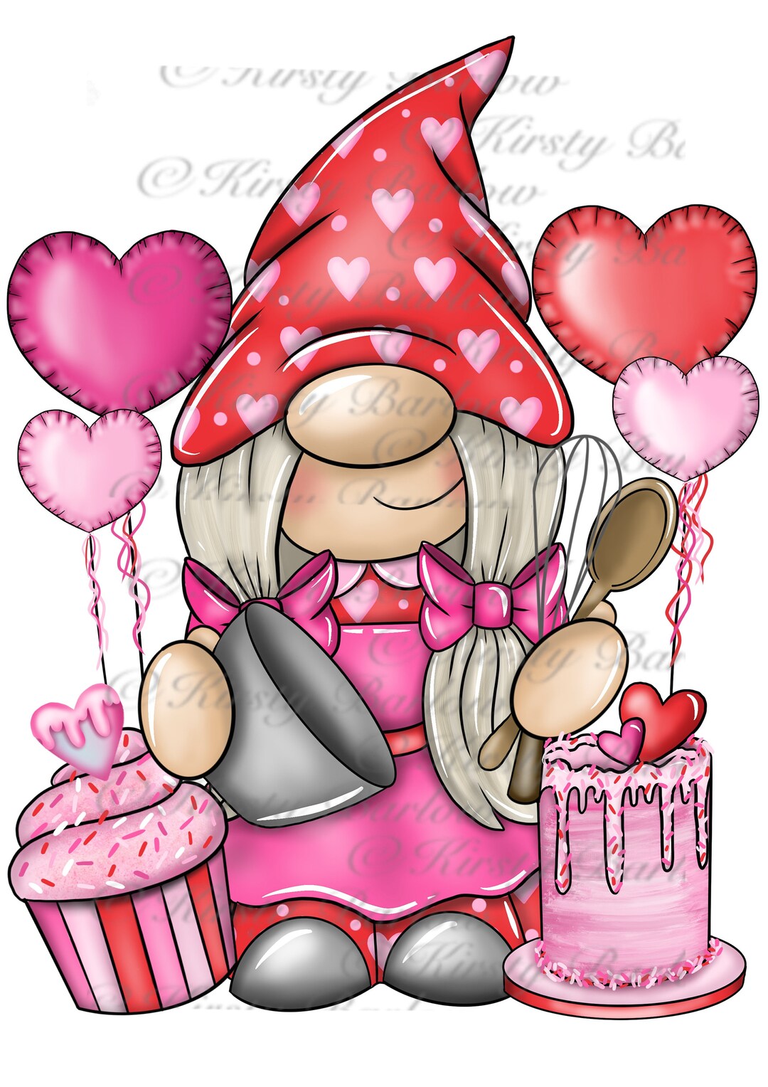 Valentine’s Baker Baking Gonk Gnome Png Clip Art Sublimation Design ...