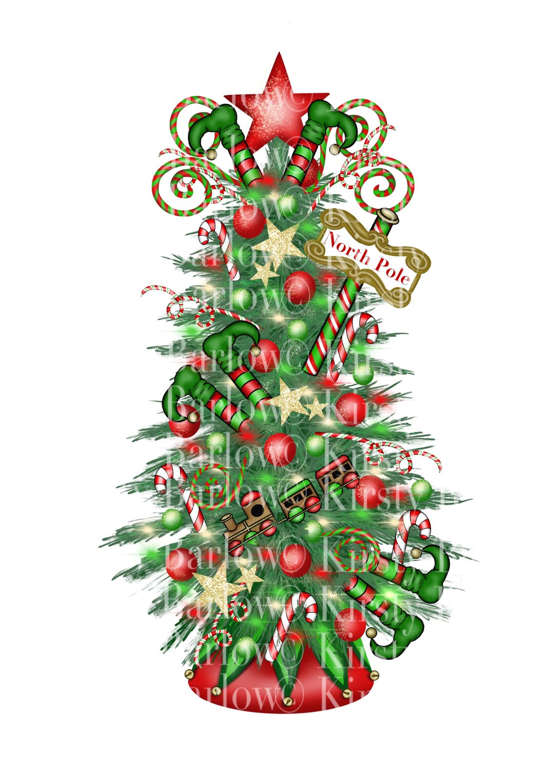 Elf Christmas Tree Clipart Png File Sublimation Design Instant Download ...