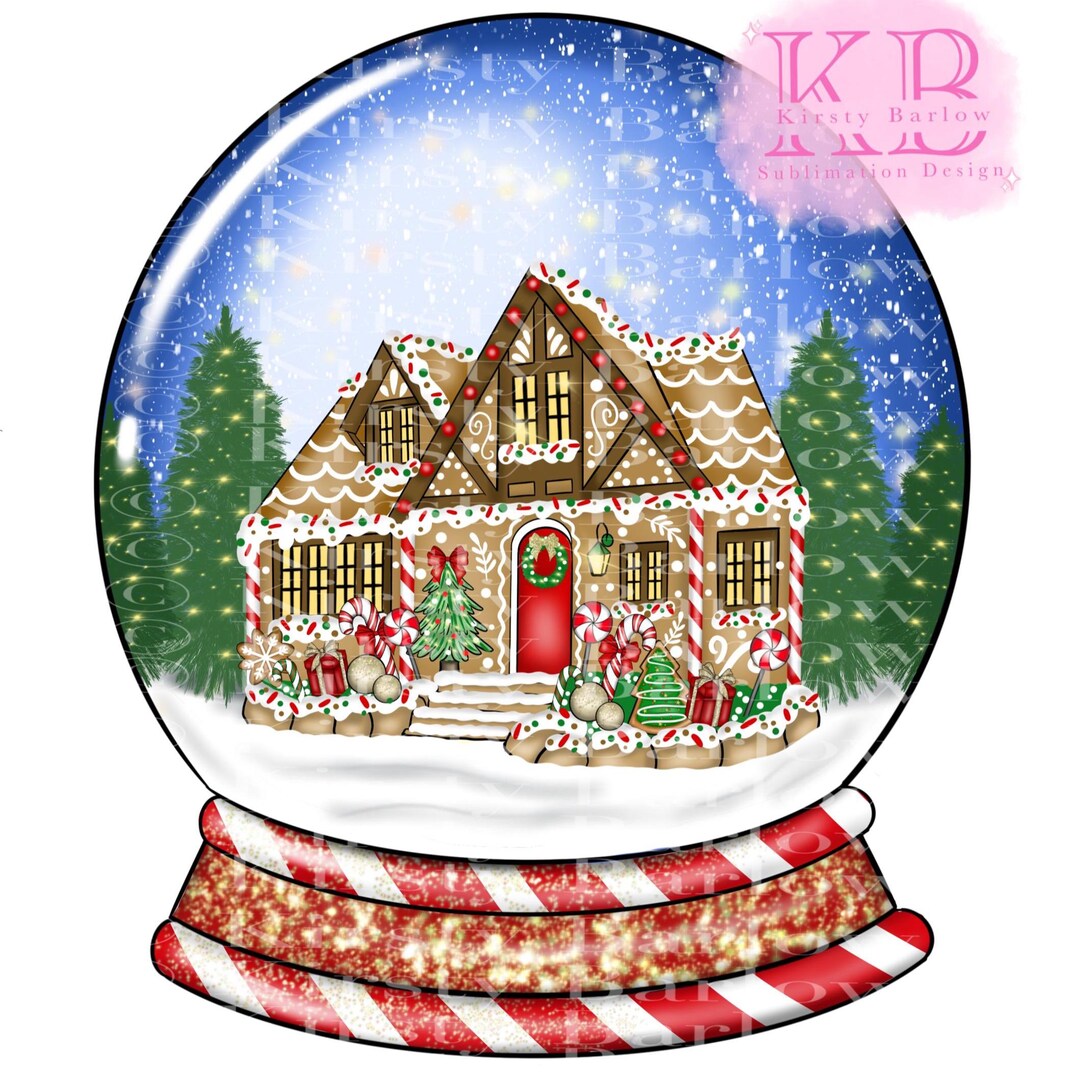 Gingerbread House Snow Globe PNG | Traditional Christmas Red Green ...