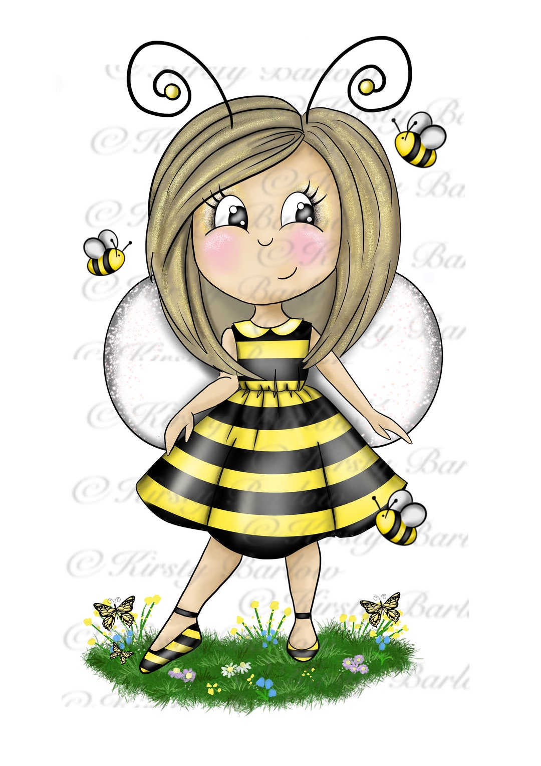 Bee Girl Character Illustration Clip Art Sublimation Design Digital ...