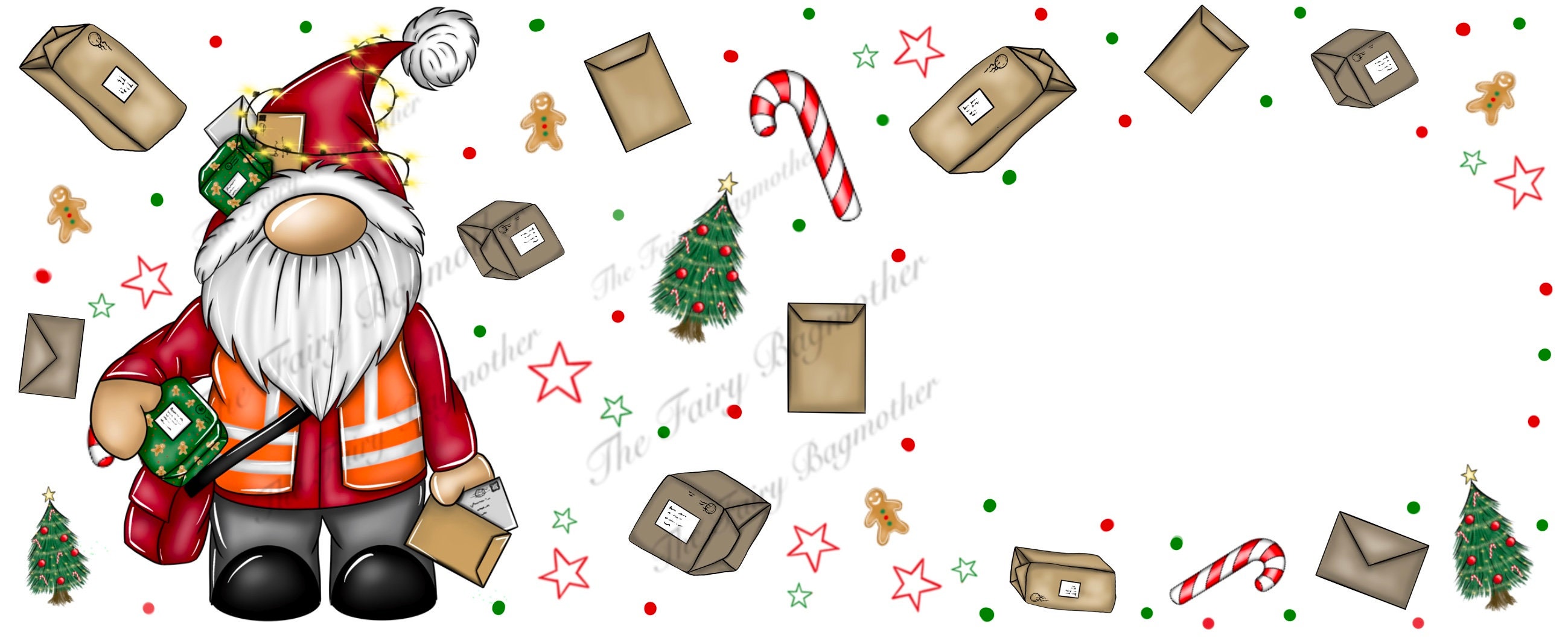 Christmas Postie Postman Gnome Gonk Mug Wrap Png Clip Art Design for ...