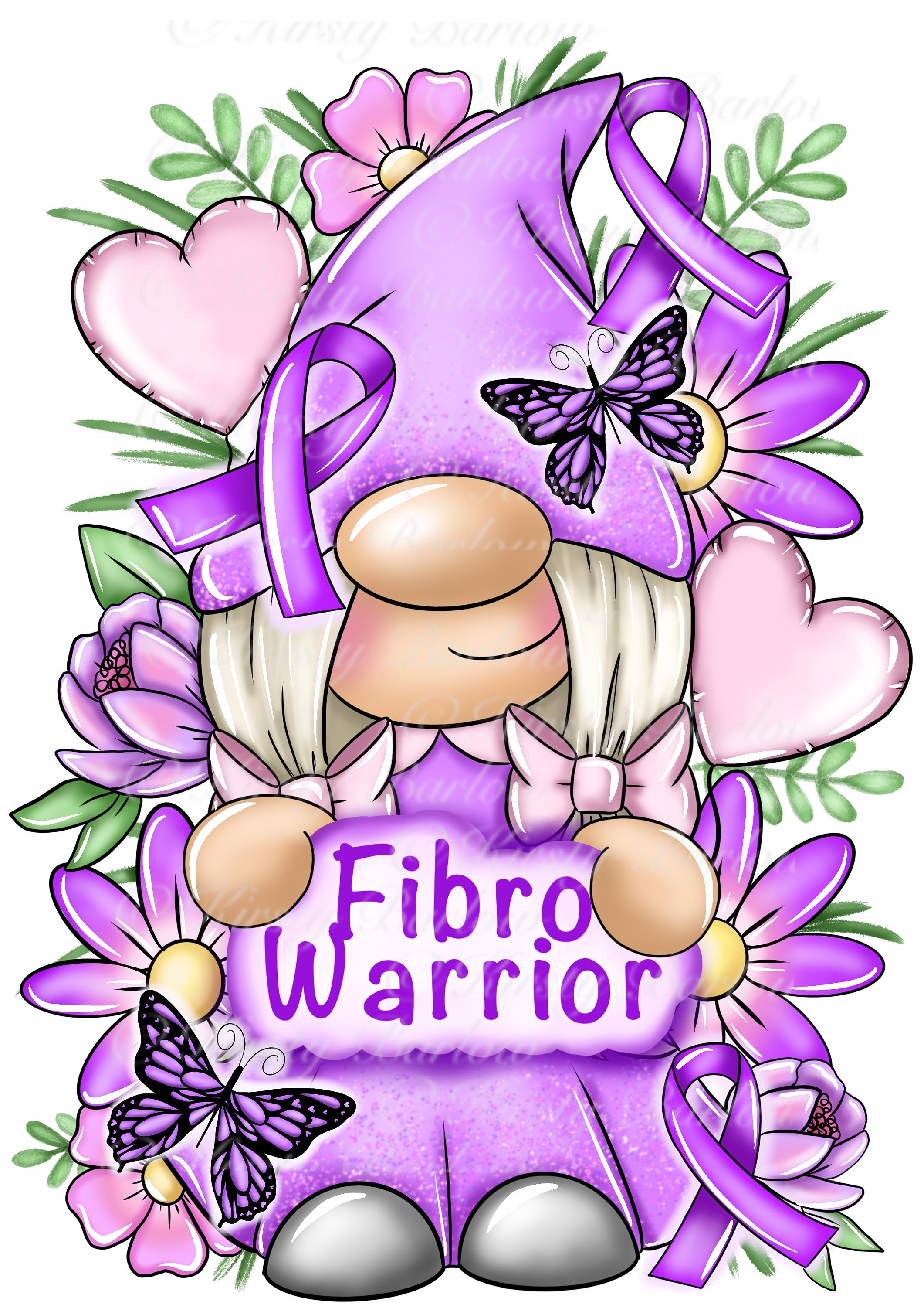 Fibromyalgia Fibro Warrior Awareness Gonk Gnome Clip Art Sublimation ...