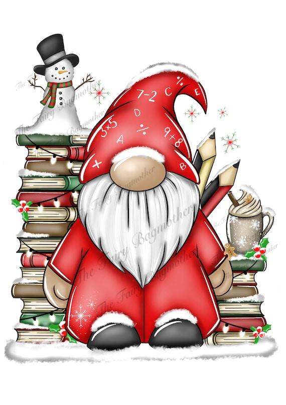 Christmas Teacher Gnome Gonk Png Clip Art File Design for - Etsy