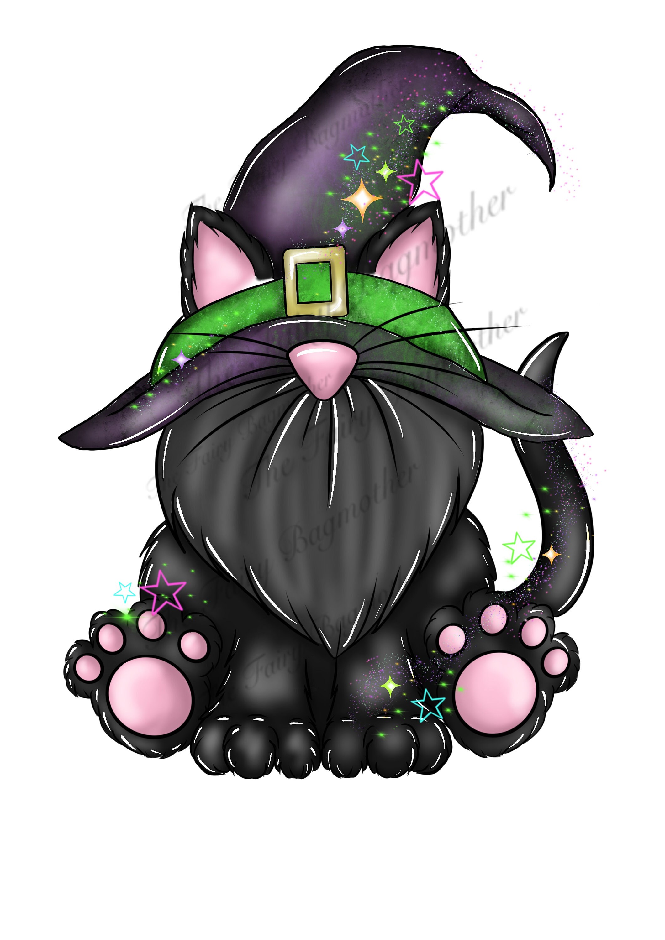 Black Witches Cat Halloween Clip Art Png File Design for Sublimation - Etsy