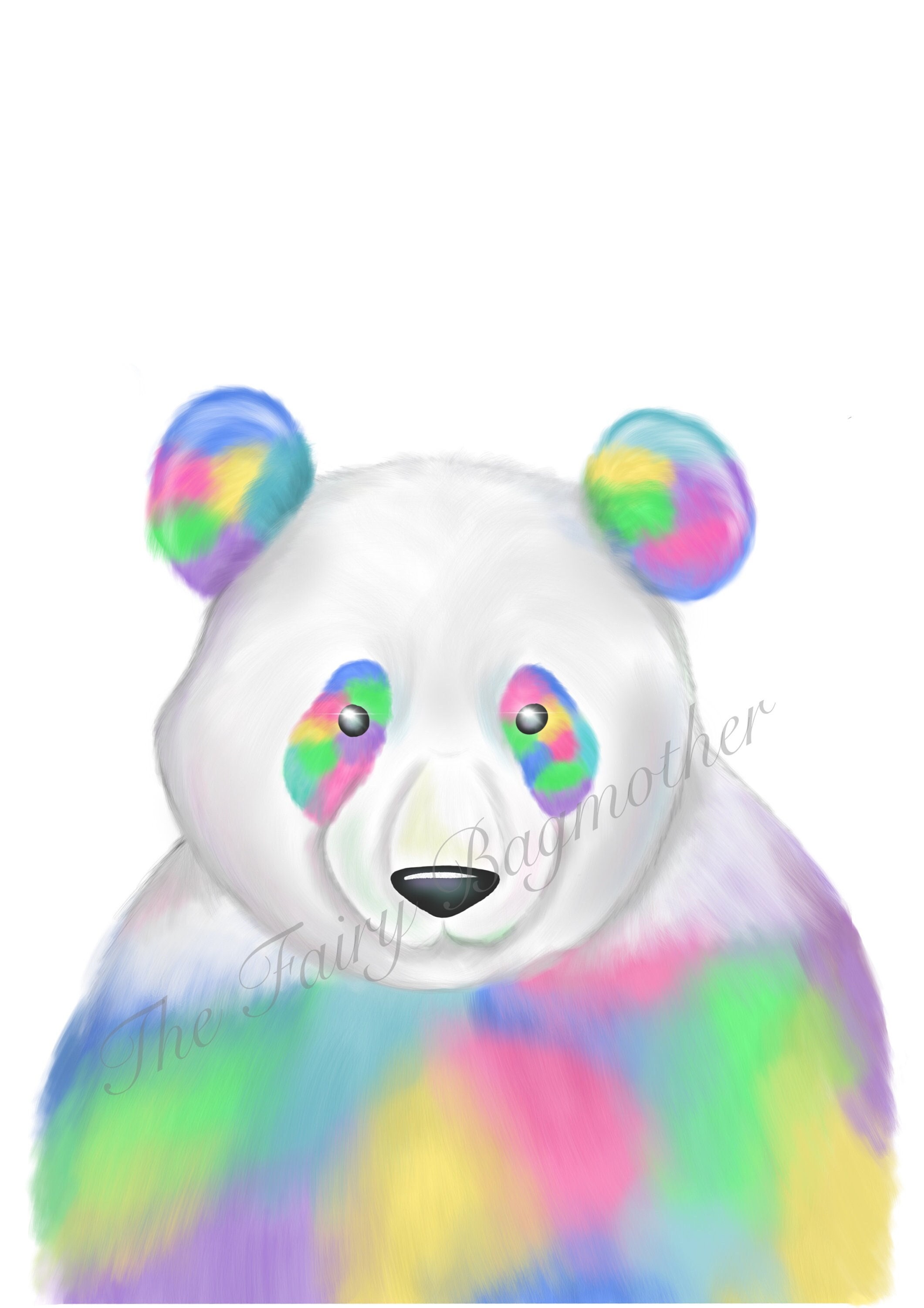 Rainbow Panda Png Clip Art File for Sublimation - Etsy