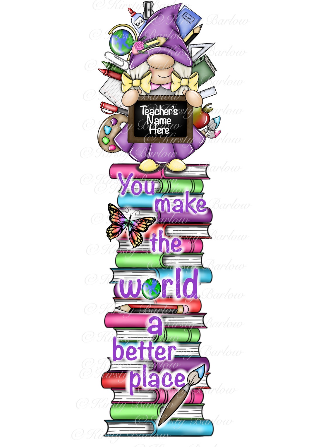 Teacher Thank You Gonk Gnome Bookmark | You Make the World a Better ...