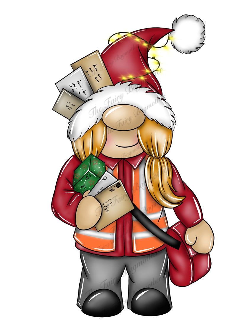 Christmas Postie Post Women Gnome Gonk Png Clip Art Design for ...