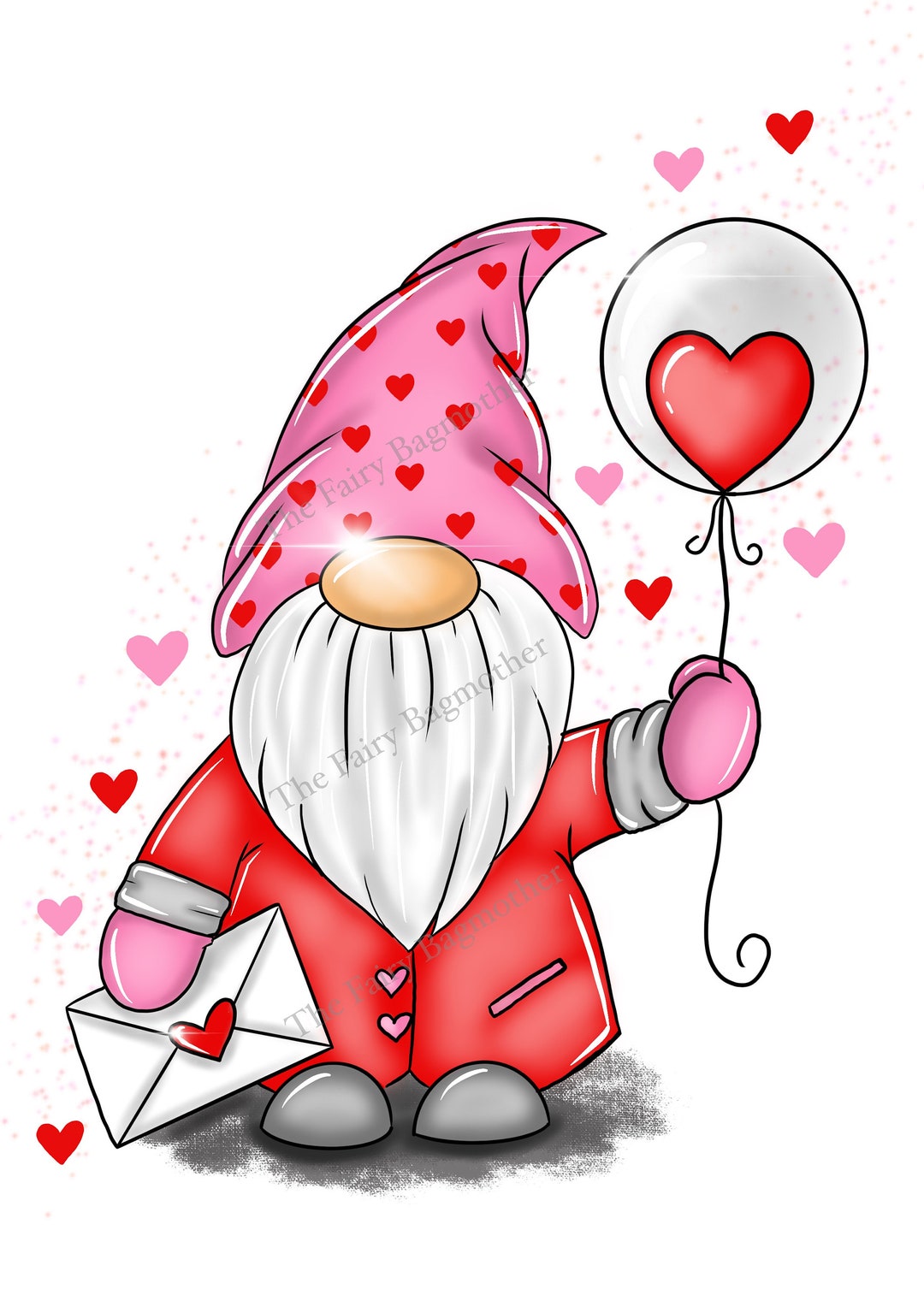 Love Heart Valentines Gonk Gnome Clip Art File for Sublimation - Etsy UK