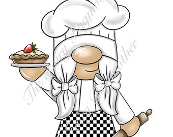 Chef Baker Pie Maker Gonk Gnome Png Clip Art File for | Etsy UK