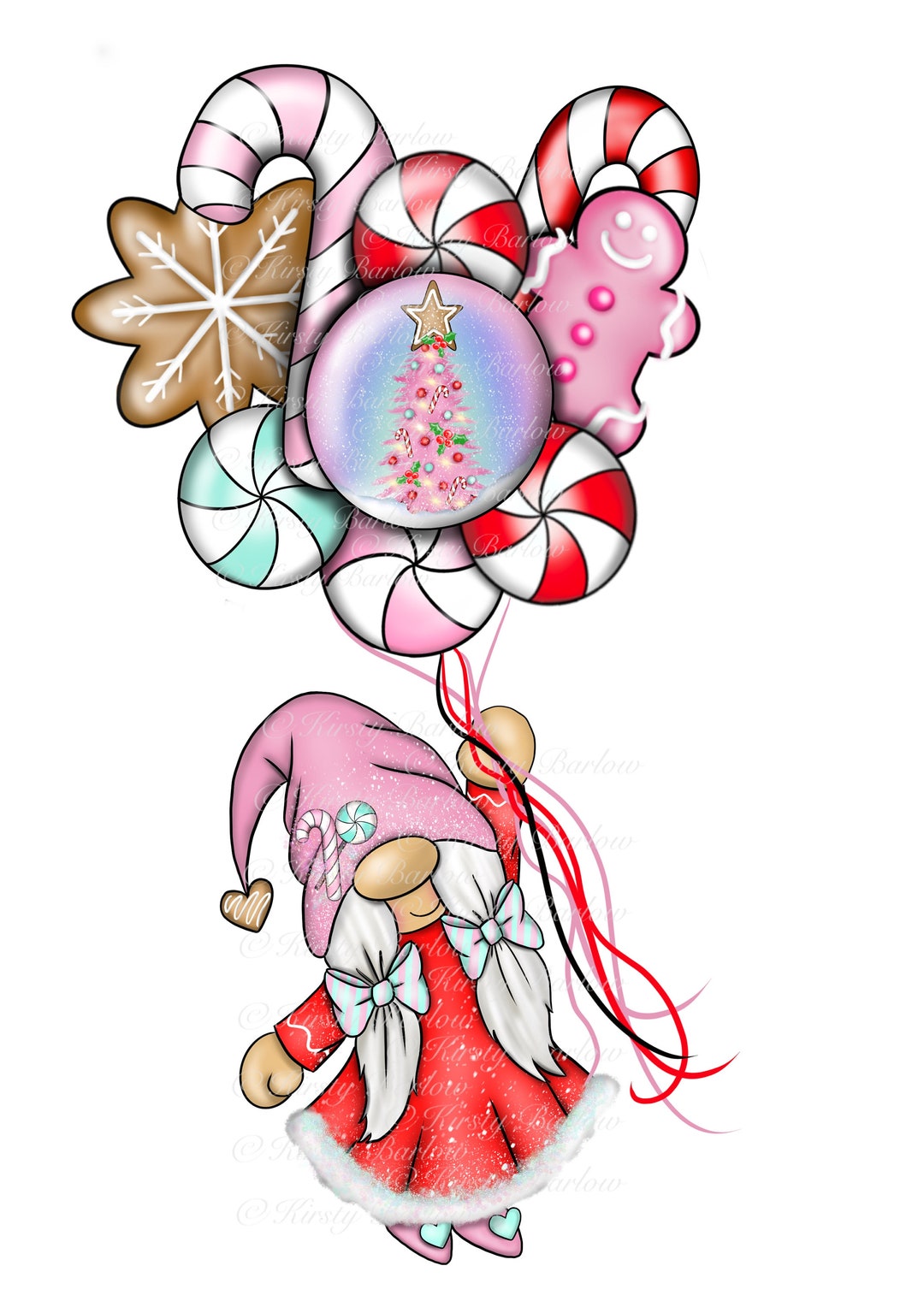 Christmas Balloon Gonk Gnome Gonkette Png Clip Art Design for ...