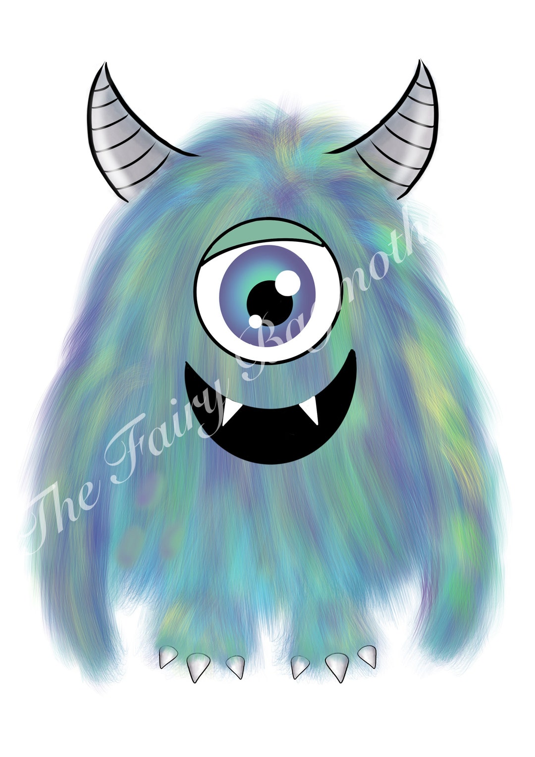 Cute Fluffy Monster Clip Art Png - Etsy