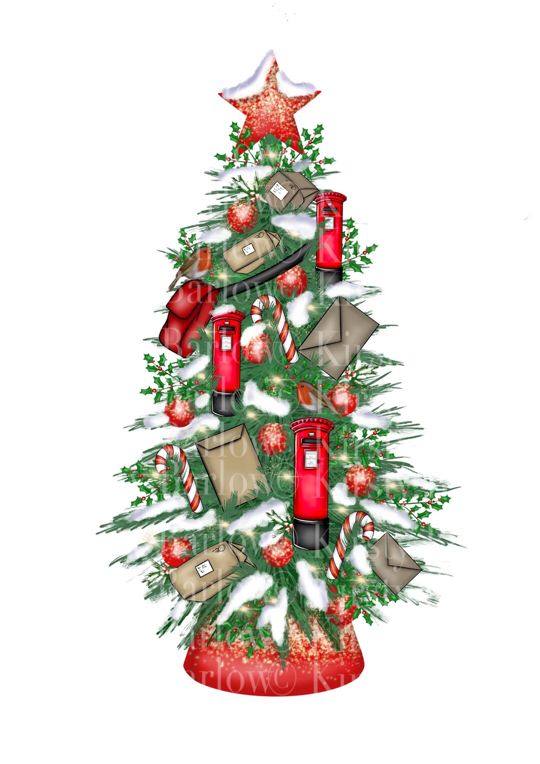 Postie Postman Postal Worker Christmas Tree Clipart Png File ...