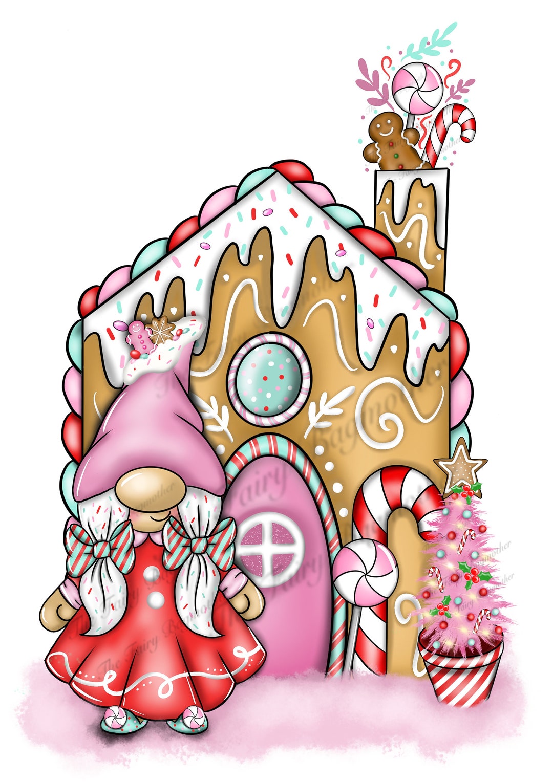 Christmas Gingerbread House Gonk Gnome Clipart Sublimation Design Png ...