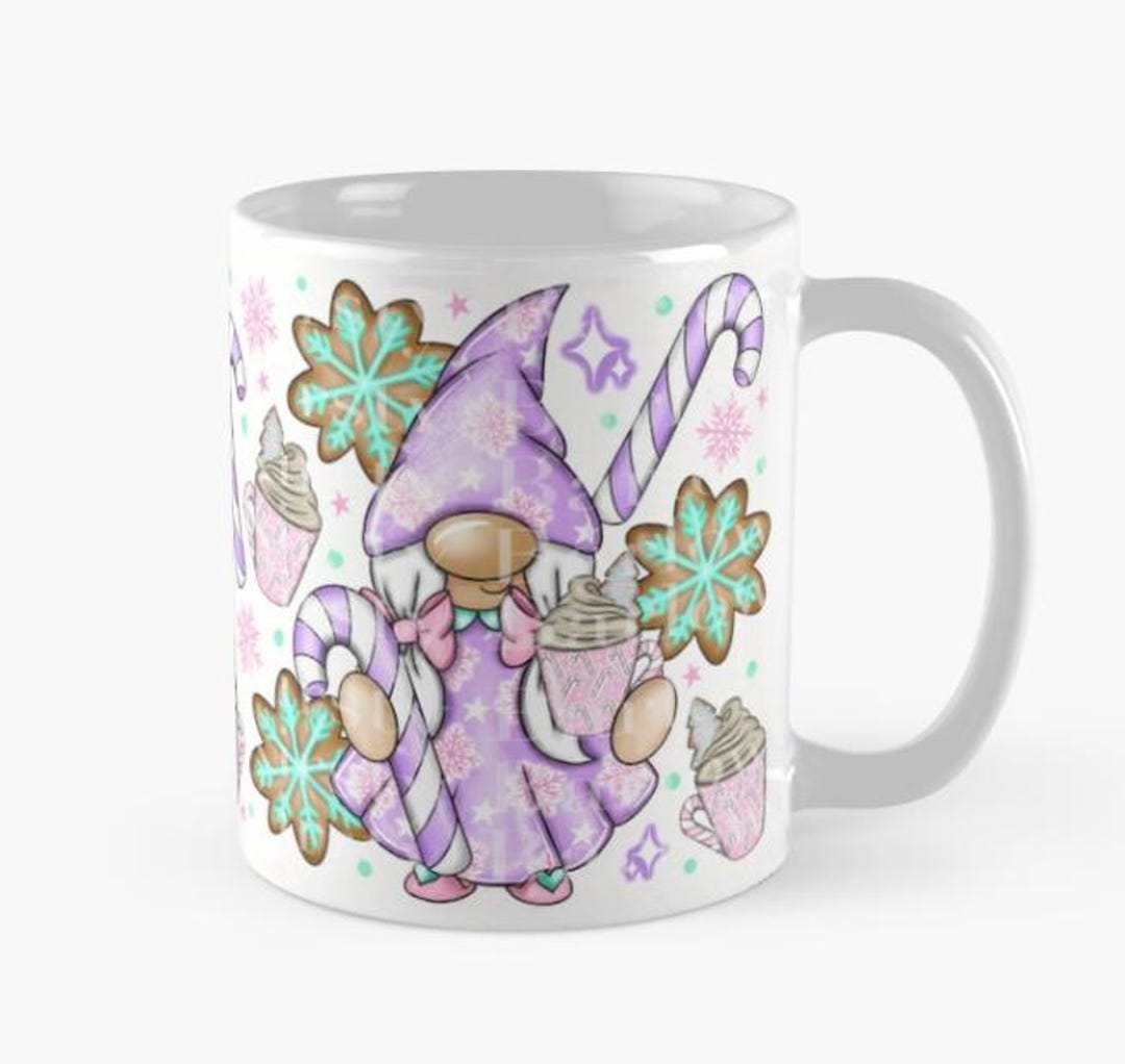 Candy Cane Gonk Gnome Mug Wrap Christmas Sublimation Coffee Cup Design ...