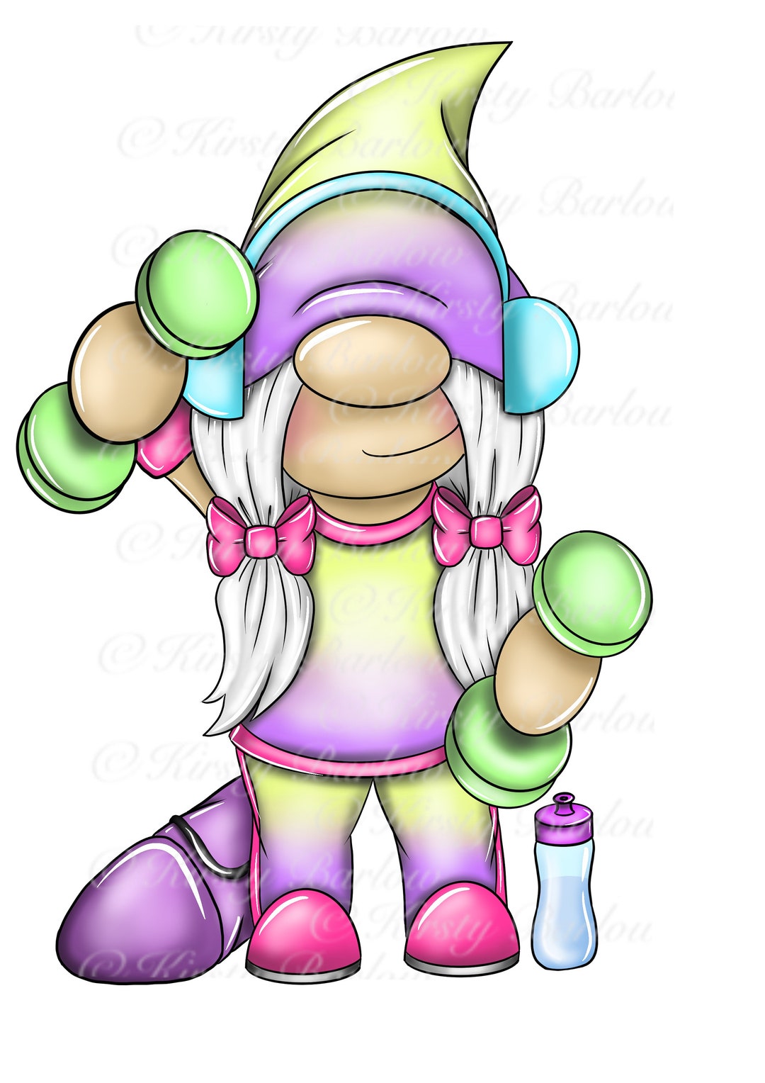 Colourful Gym Fitness Work Out Gonk Gnome Clip Art Png Sublimation ...