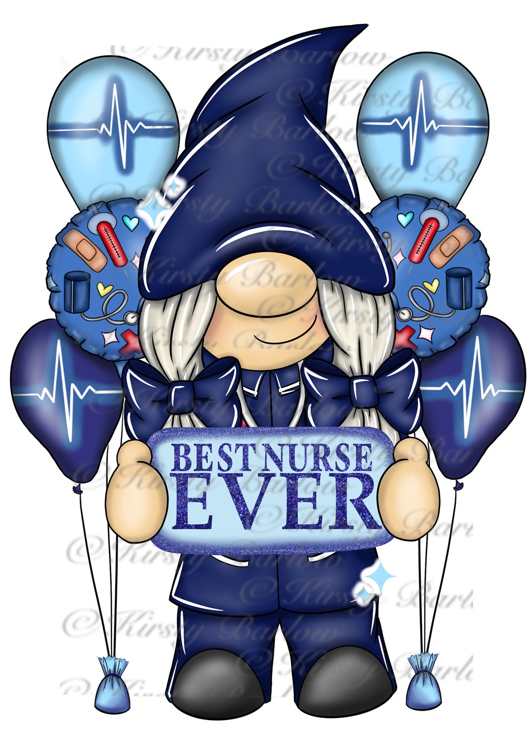 Navy Blue Nurse Ward Sister Gnome Gonk Clipart Sublimation Design ...