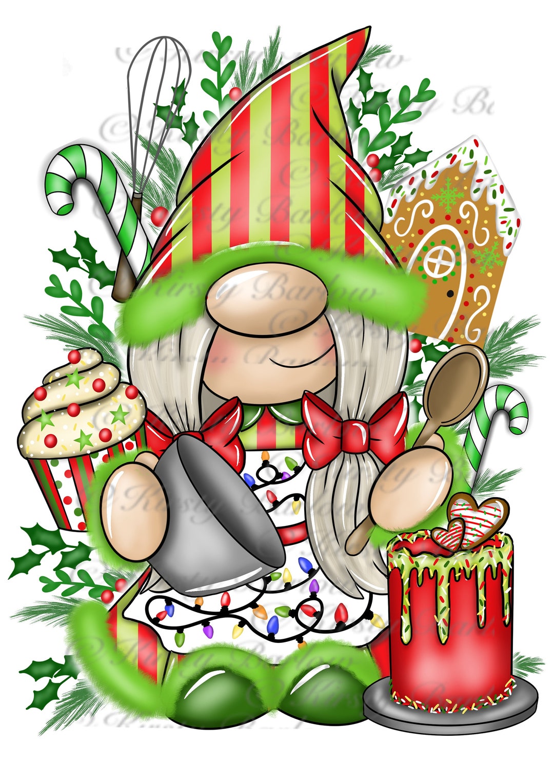 Christmas Baking Gonk Gnome Tomte Baker Sublimation Design Clip Art ...