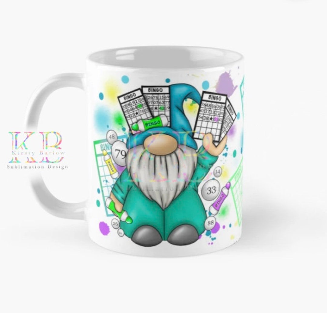 Bingo King Gonk Gnome Mug Wrap Sublimation Design Clip Art Illustration ...