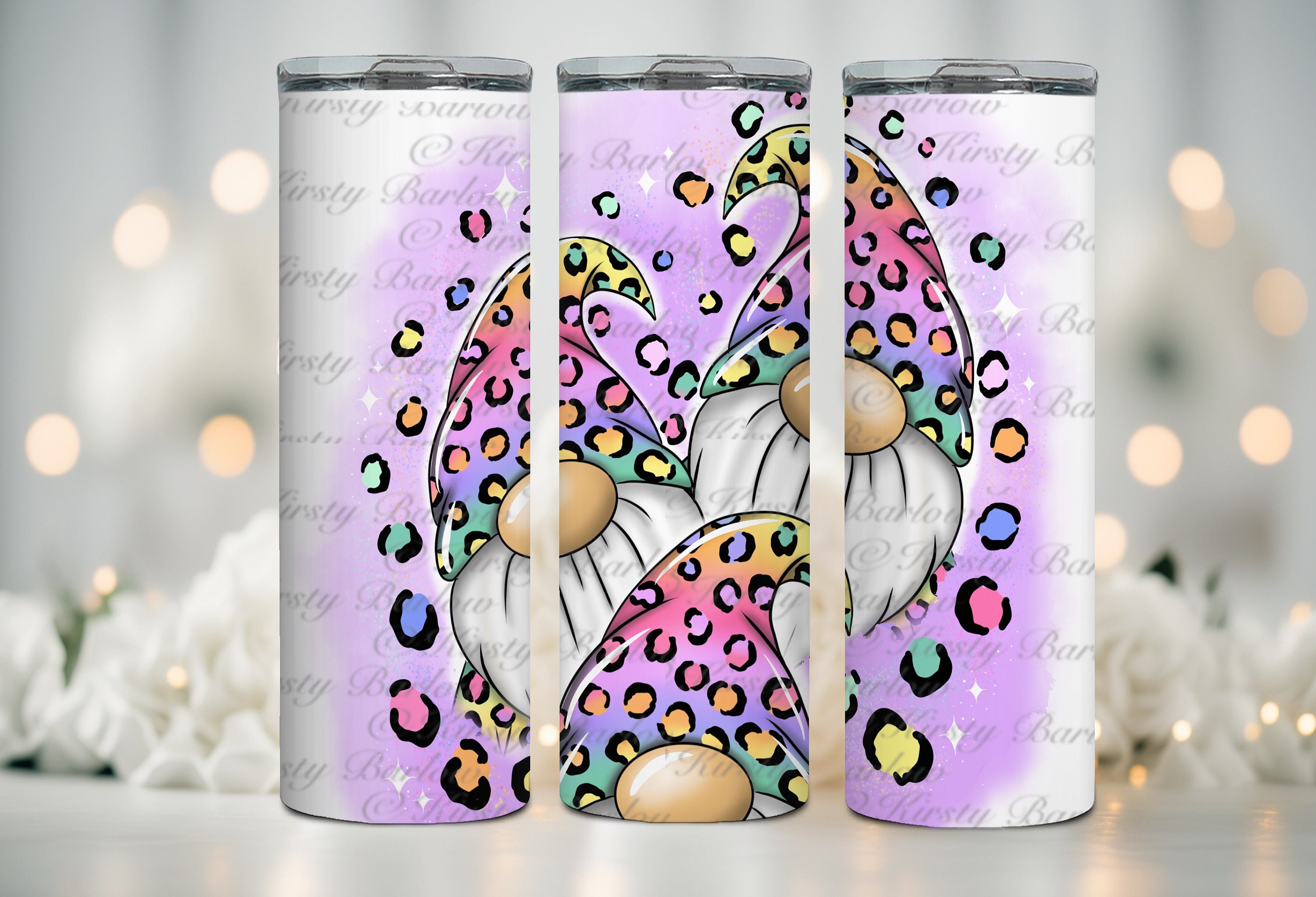 Purple Rainbow Leopard Animal Print Gonk Gnome Tumbler Wrap - Etsy UK