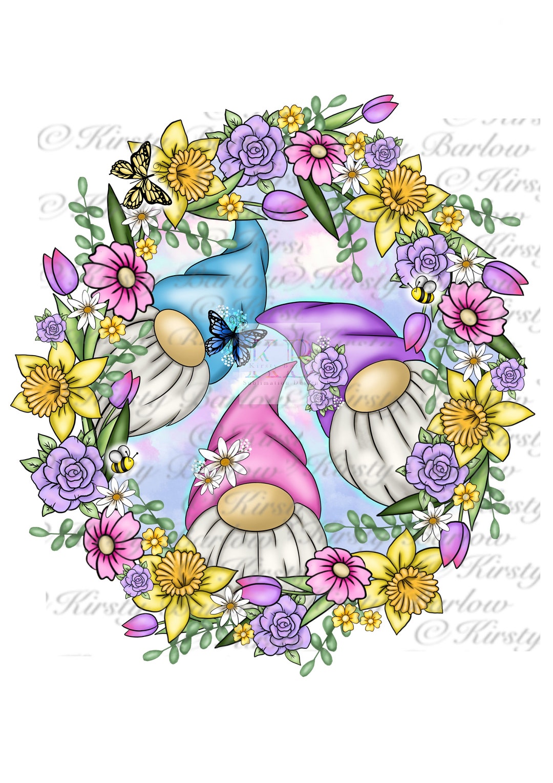 Spring Flower Gnome Gonk Clip Art Instant Download Png Sublimation ...