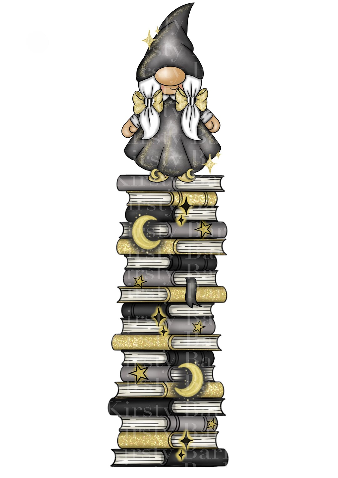 Gothic Book Reader Gonk Gnome Bookmark Design Clipart Sublimation Png ...