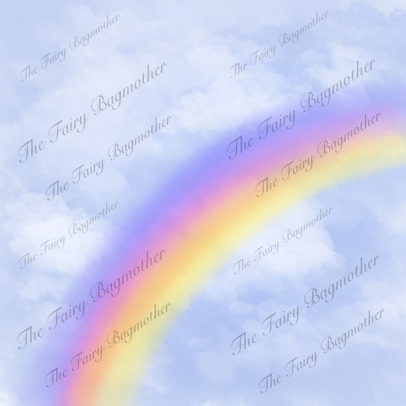 Cloudy Blue Sky and Rainbow Background Clip Art Files for - Etsy