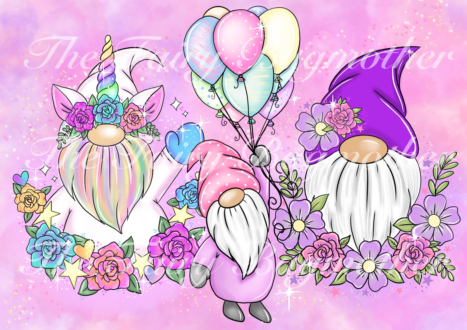 Pink Gnome Gonk Mural Png Clip Art File for Sublimation Printing - Etsy