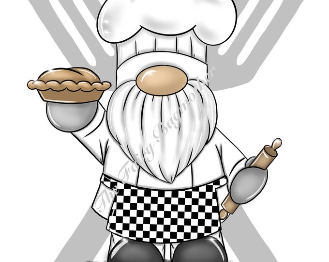 Chef Baker Pie Maker Gonk Gnome Png Clip Art File for - Etsy
