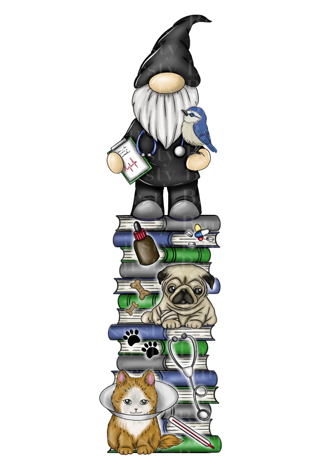 Vet Gonk Gnome Bookmark Sublimation Design Printing Clipart Png Digital ...