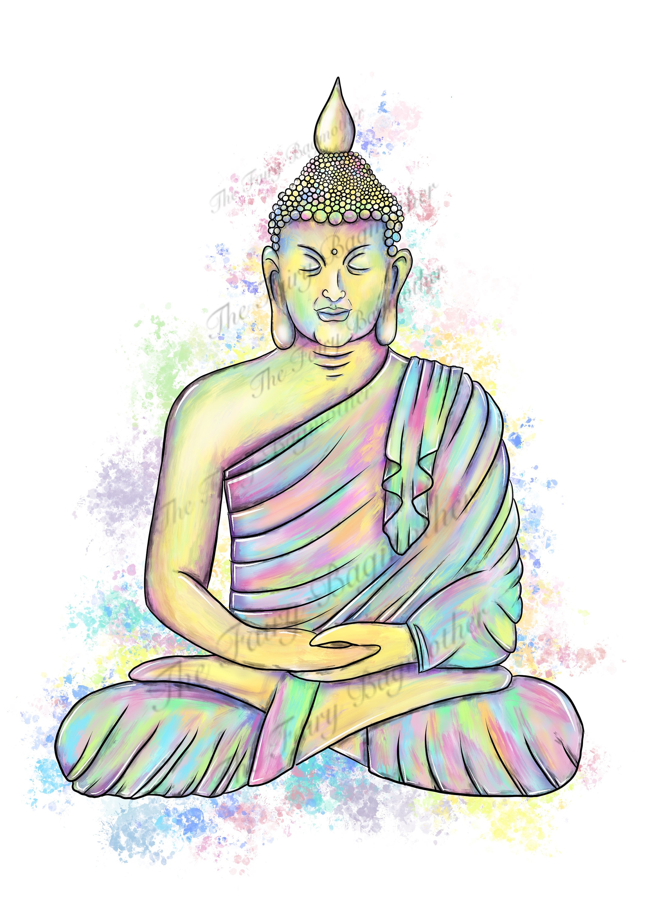 Rainbow Buddha Zen Buddhism Png Clip Art File for Sublimation - Etsy