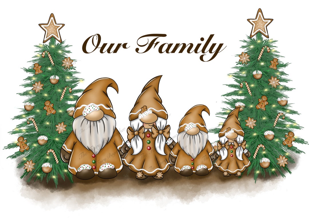 Gingerbread Gonk Gnome Family Png Clip Art File Set for Sublimation ...